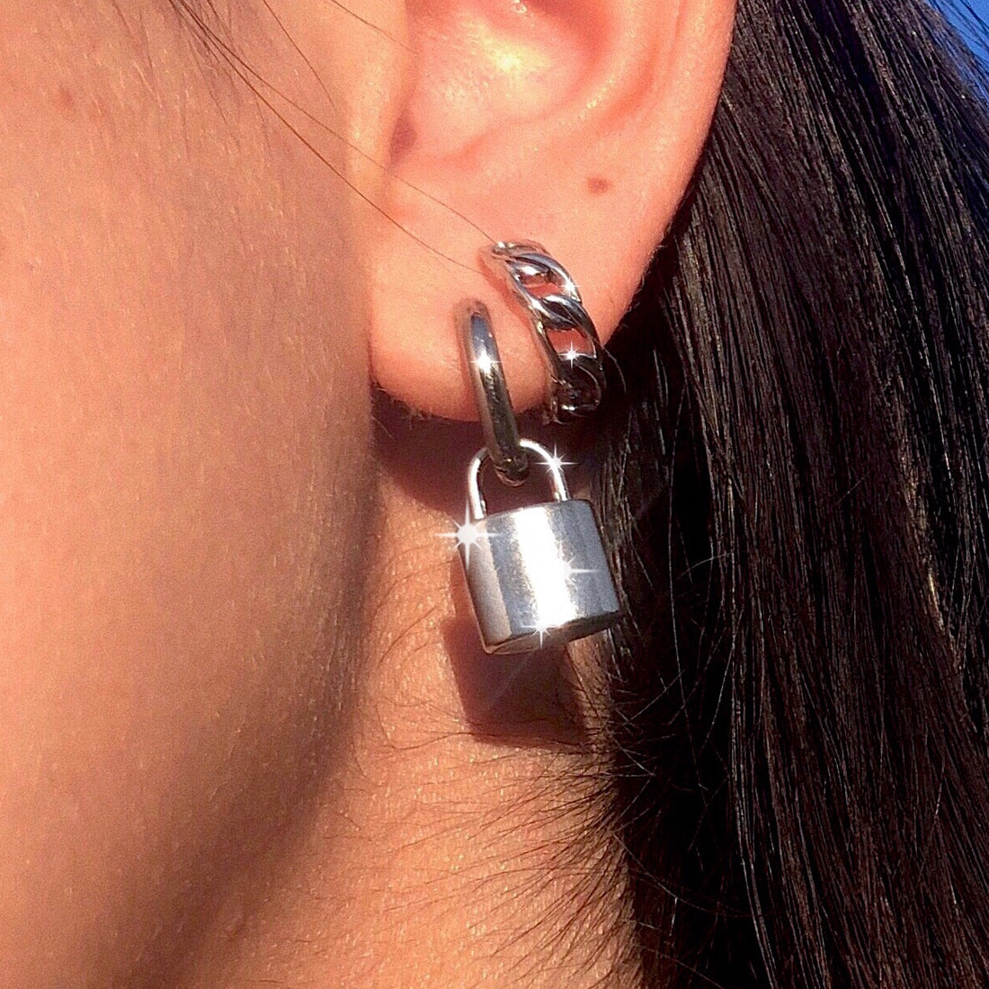 LOCK EARRINGS – Cyberspace Shop