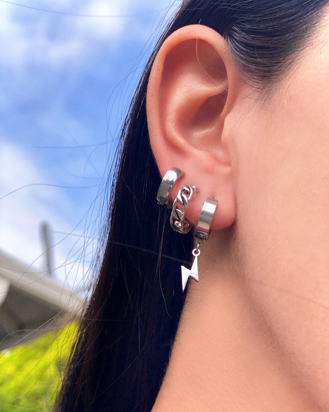 LIGHTNING BOLT HOOPS – Cyberspace Shop